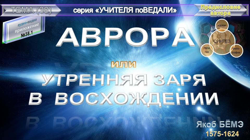 (1) АВРОРА или Утренняя ЗАРЯ в Восхождении, Якоб Бёмэ (1575-1624)