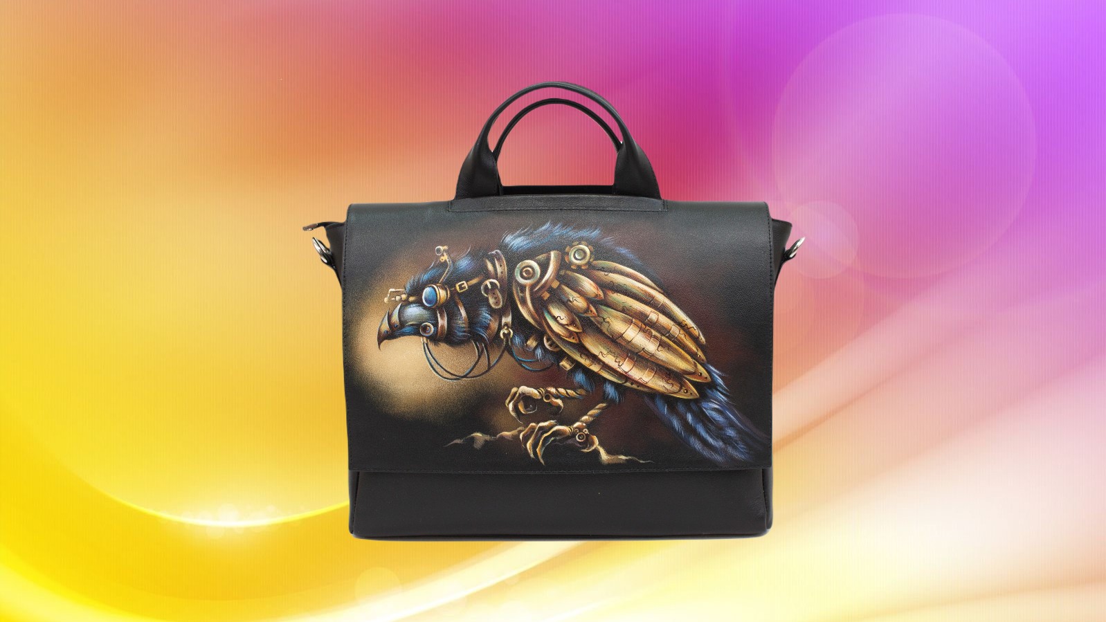 Сумка мужская "Механическая ворона" Pelle Volare