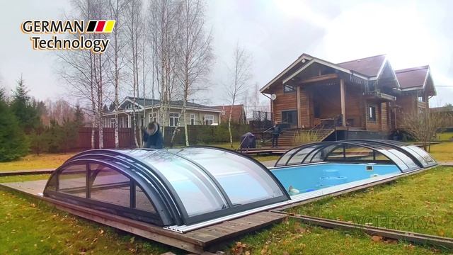 Павильон для бассейна из прозрачного поликарбоната модель FLAIR