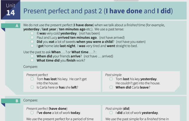 14. Present Perfect or Past Simple 2?