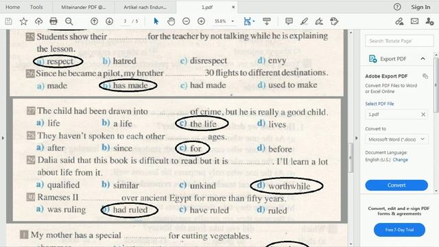 English Exercise 19