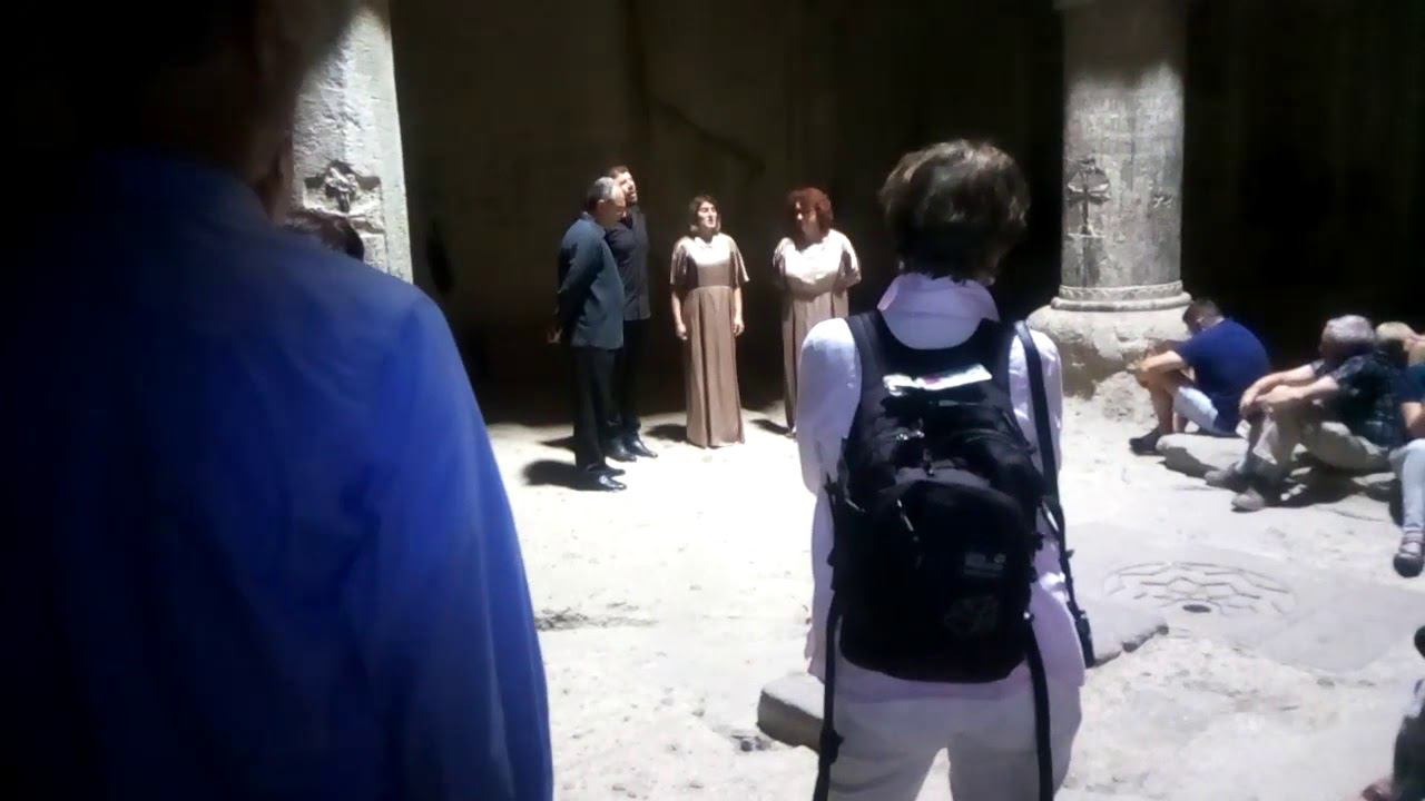 Армения  - 2019. Гегард. Певцы в монастыре.