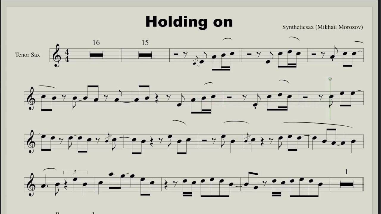 Syntheticsax - Holding On (Sheet music and backing track for Sax Tenor) Without melody