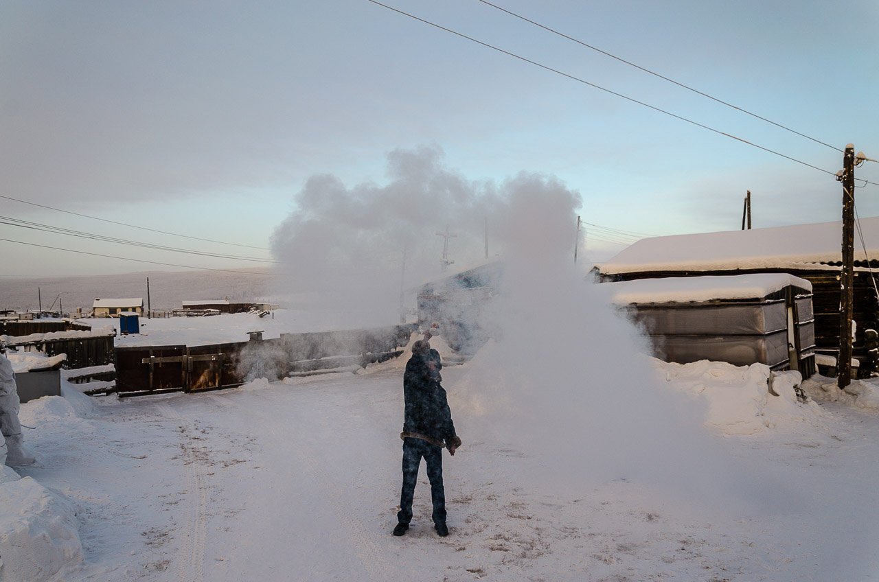 Кипяток на морозе