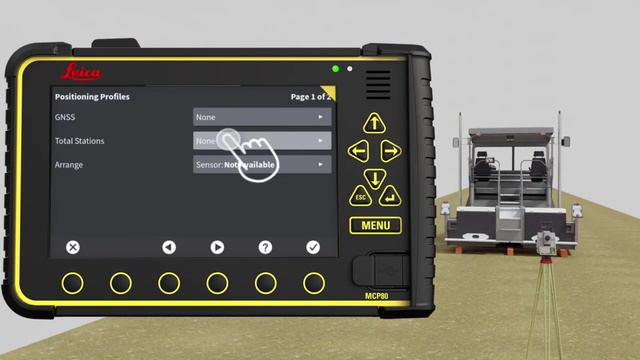 Калибровка системы 3D Leica на асфальтоукладчике