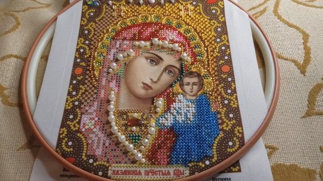 Вышивка бисером .Икона Казанская