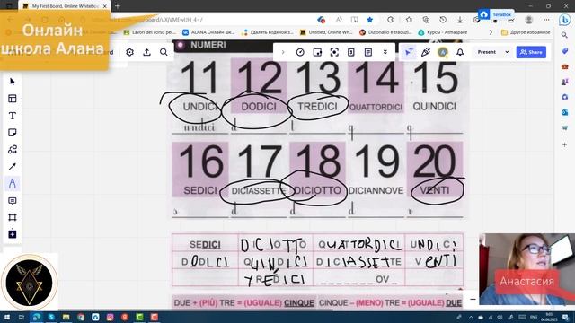 Урок 16. Итальянский язык для начинающих. Цифры 11-20. Полный разбор