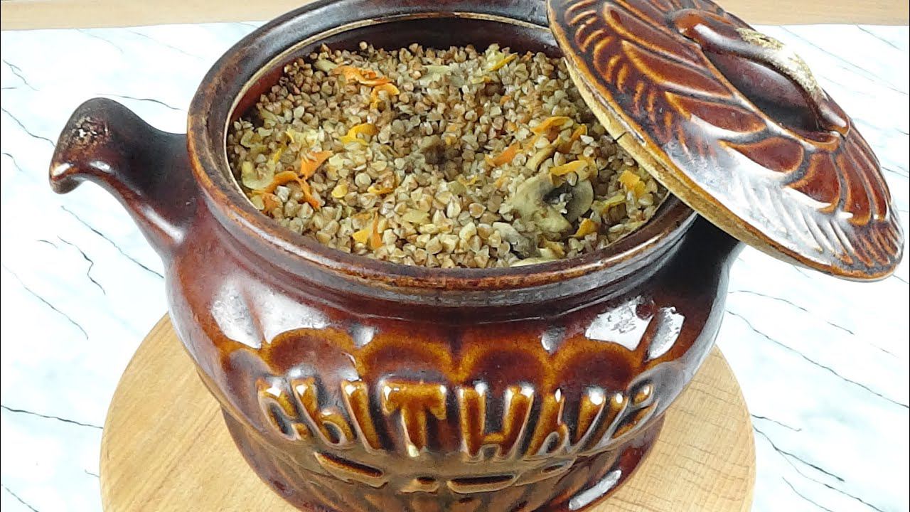 Постный Рецепт в Горшочке. Рассыпчатая Гречка с Шампиньонами на Ужин