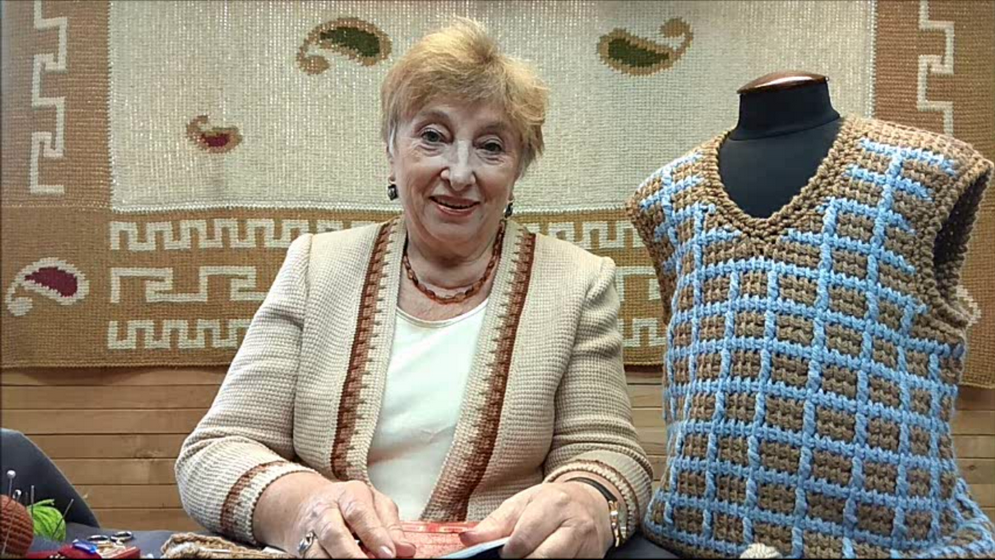 Тунисское вязание в клеточку и жилет. Мастер-класс по вязанию крючком от О. С. Литвиной.