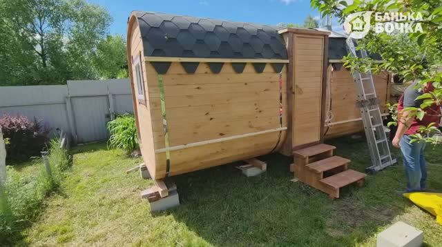 #ОБЗОР #Баня-квадро 5 метров #баня-бочка