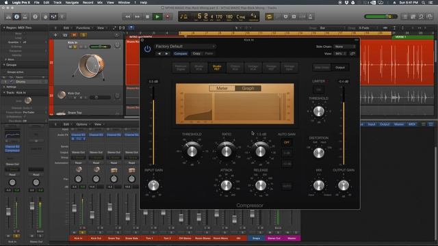 Logic Pro X - Pop/Rock Mixing - PART 4 - Compressor and Noise Gate on Drums