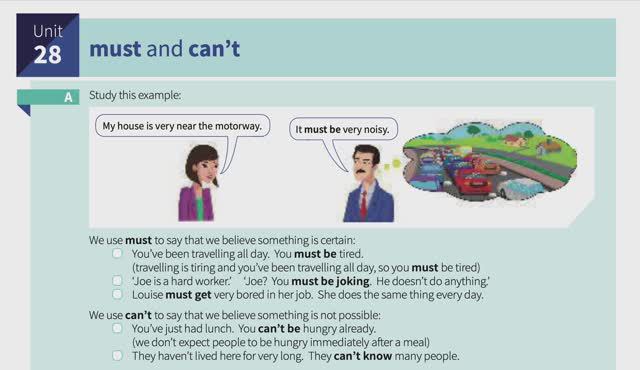 28. Modals: must, can't