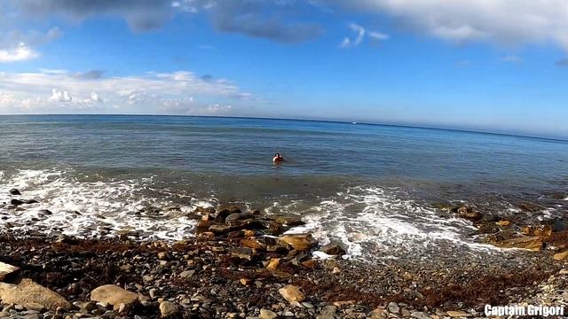 Анапа Высокий берег купание в шторм, штормит Черное море,  шум волн