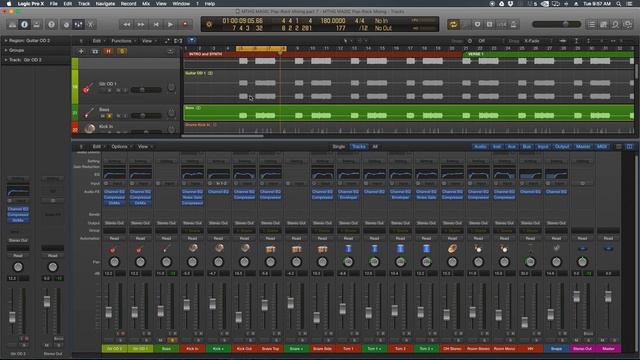 Logic Pro X - Pop/Rock Mixing - PART 7 - Guitar and Bass - EQ, Compressor, Exciter, Direction Mixer