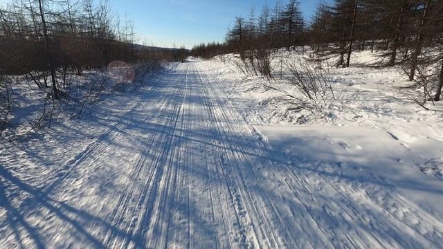 Эндуро зимой, отличная дорога