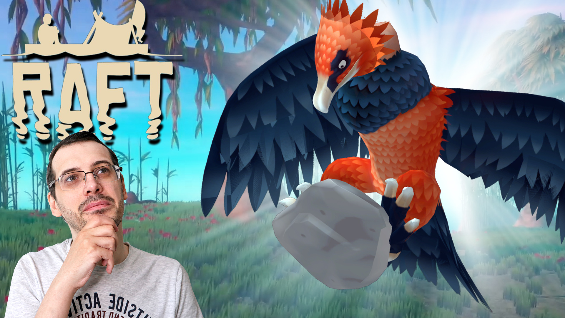 А это вообще законно - камнем по башке? | Raft прохождение #4