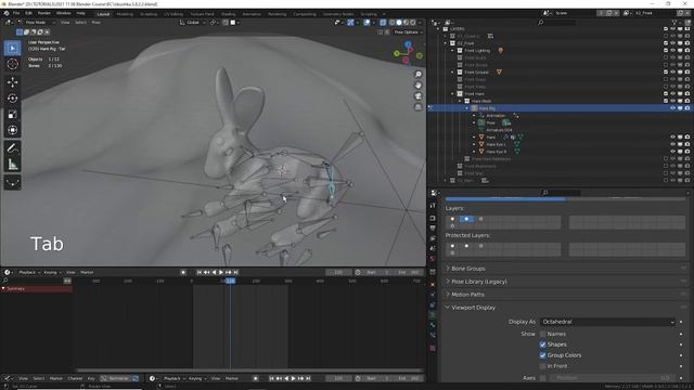 Blender Избушка ► 5.8. Промежуточный план. Заяц анимация, ч.1.