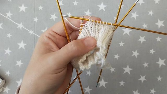 Узор для вязания носочков.  Простой ажурный узор.