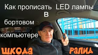 Адаптация осещения Шкода Рапид.