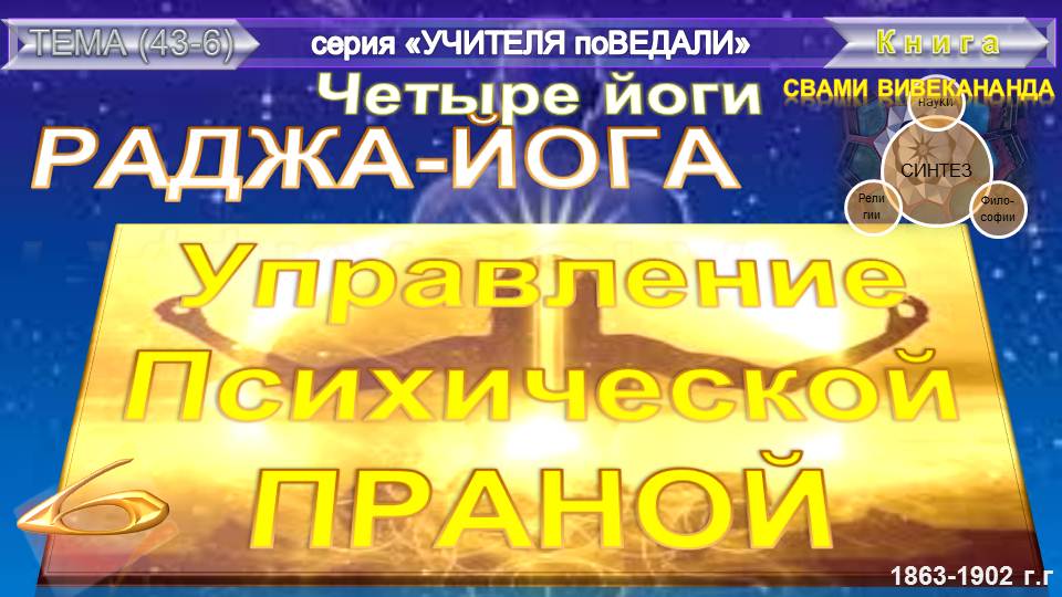 (6) РАДЖА-ЙОГА - УПРАВЛЕНИЕ ПСИХИЧЕСКОЙ ПРАНОЙ (5 гл) - Свами Вивекананда (1863-1902 гг)