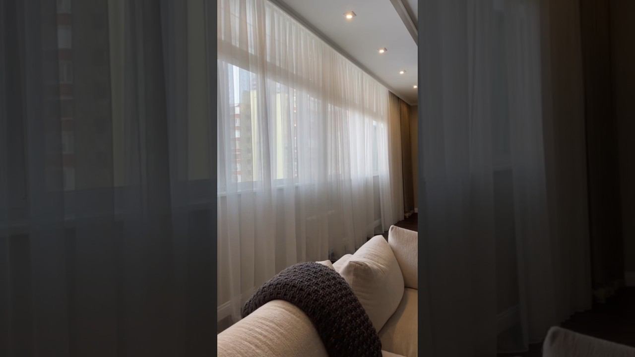 Тюль на большое окно в гостиную! #home #тюльвгостиную