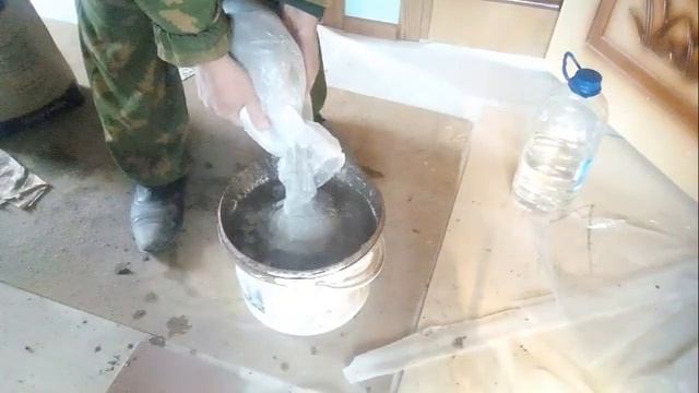 Ванная комната. Заливка деревянных полов за 5 минут.