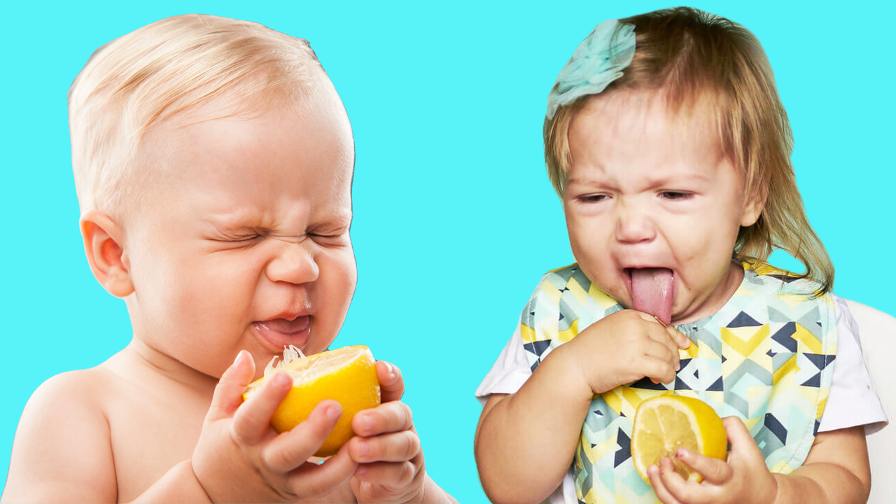 Милые Малыши Впервые Едят Лимоны - Милое Детское Видео.
