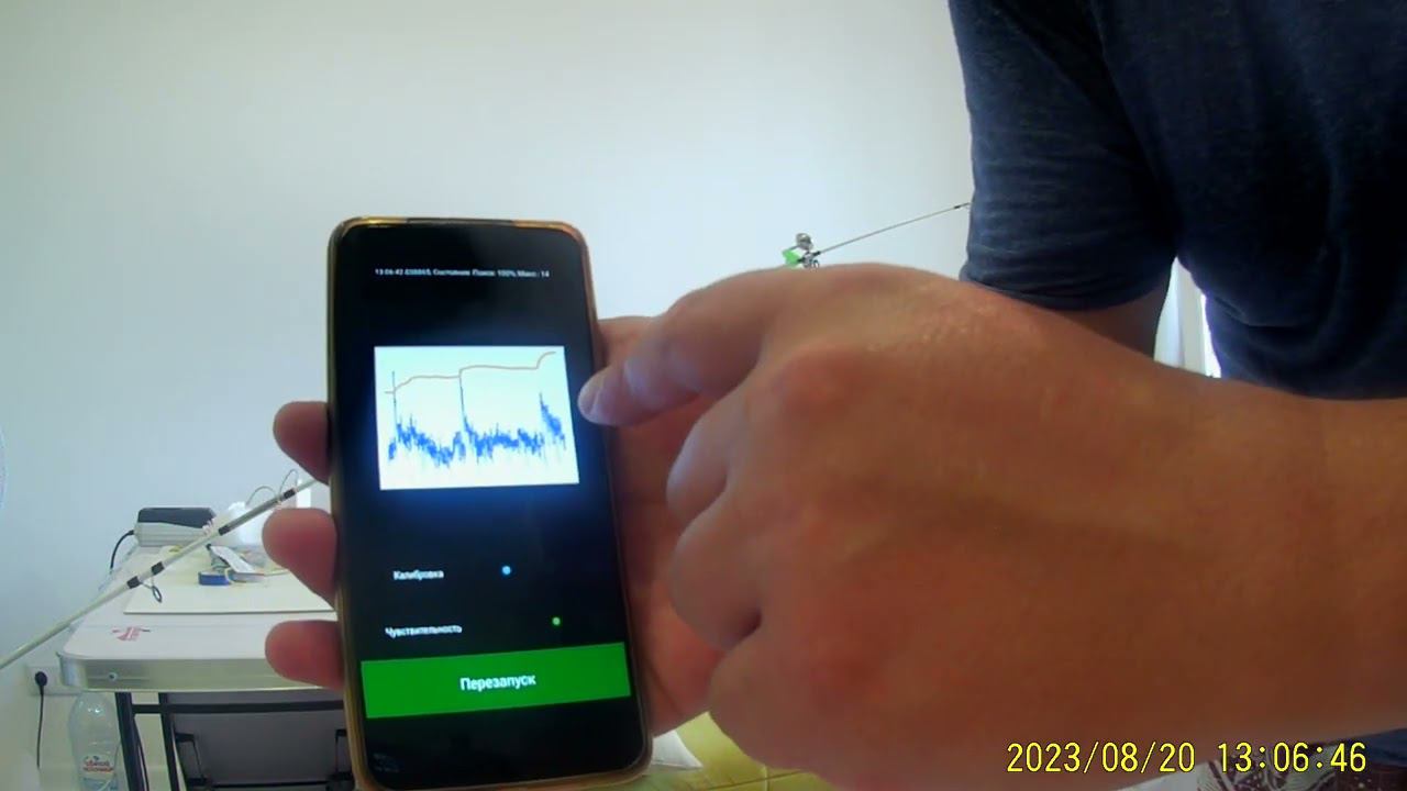 Домашние испытания собранного сигнализатора поклëвки.