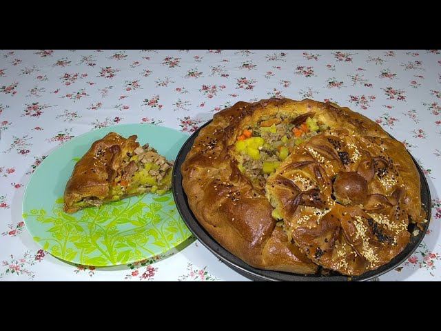 Вкуснейший пирог с мясом и овощами!!!