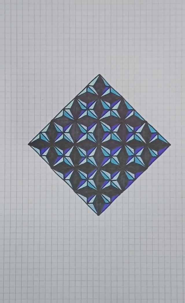 Рисунок по клеточкам в тетради #1