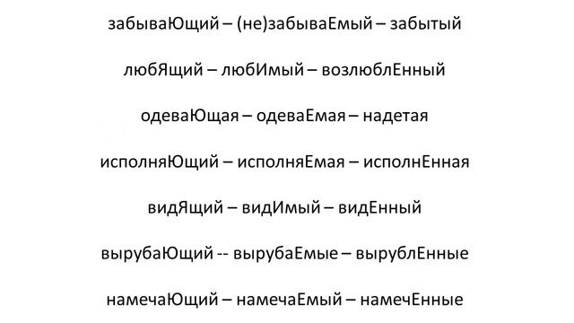 Суффиксы причастий  настоящего времени. Задание 12