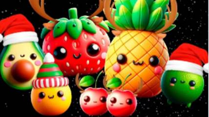 Baby Fruit Sensory Video with Happy Christmas Music Mix