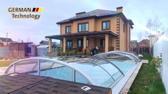 Павильон для бассейна модель FLAIR Прозрачный монолитный поликарбонат