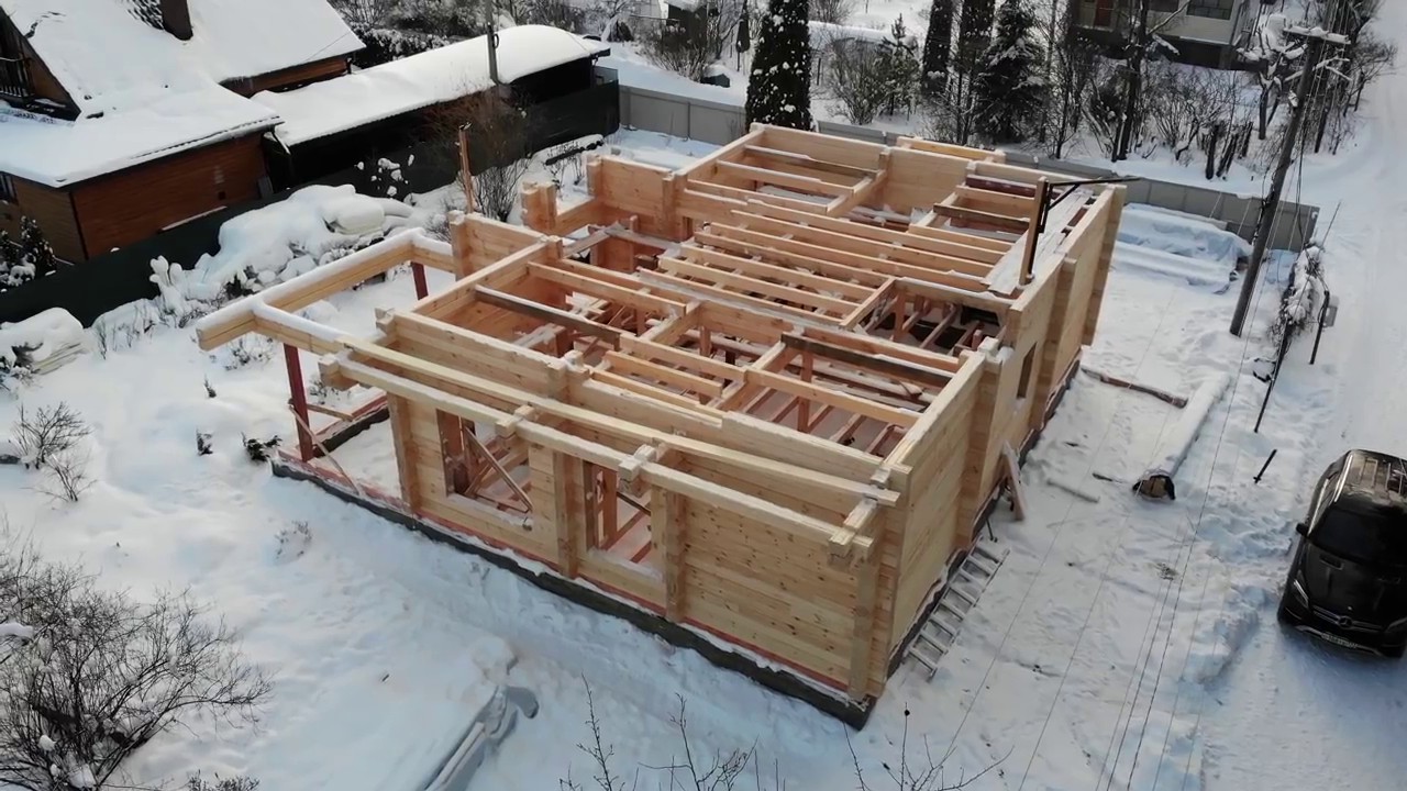 Дом из Клеенного бруса МОЖНО строить даже ЗИМОЙ. Рассказываю КАК