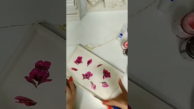 Гипсовый поднос - художественная роспись- моя слабость