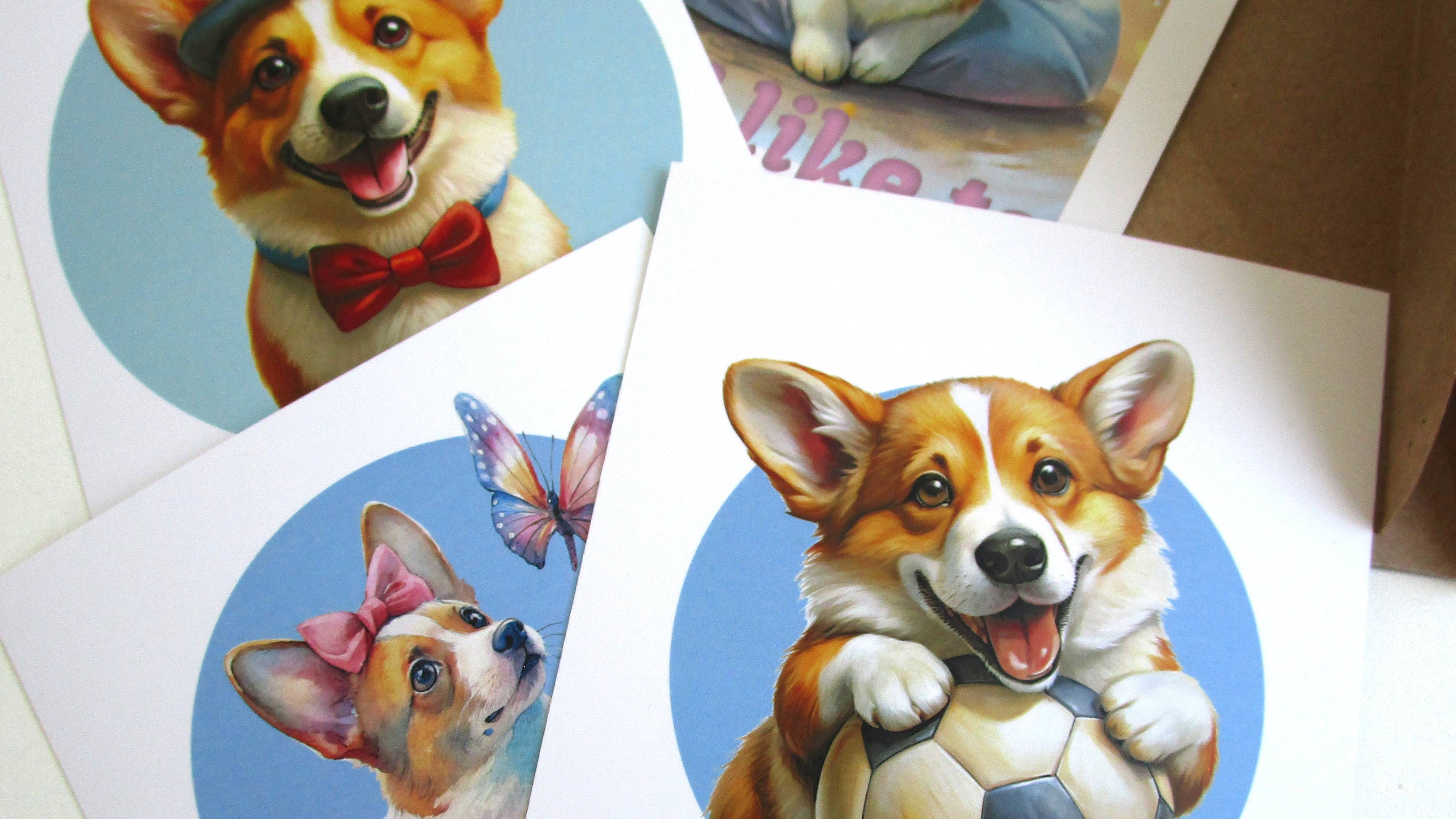 Корги набор открыток для посткроссинга Корги #yuliya_laborera #art #postcard #postcrossing