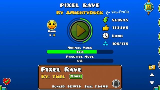 Продолжаем играть в Geometry Dash World. Новые уровни.