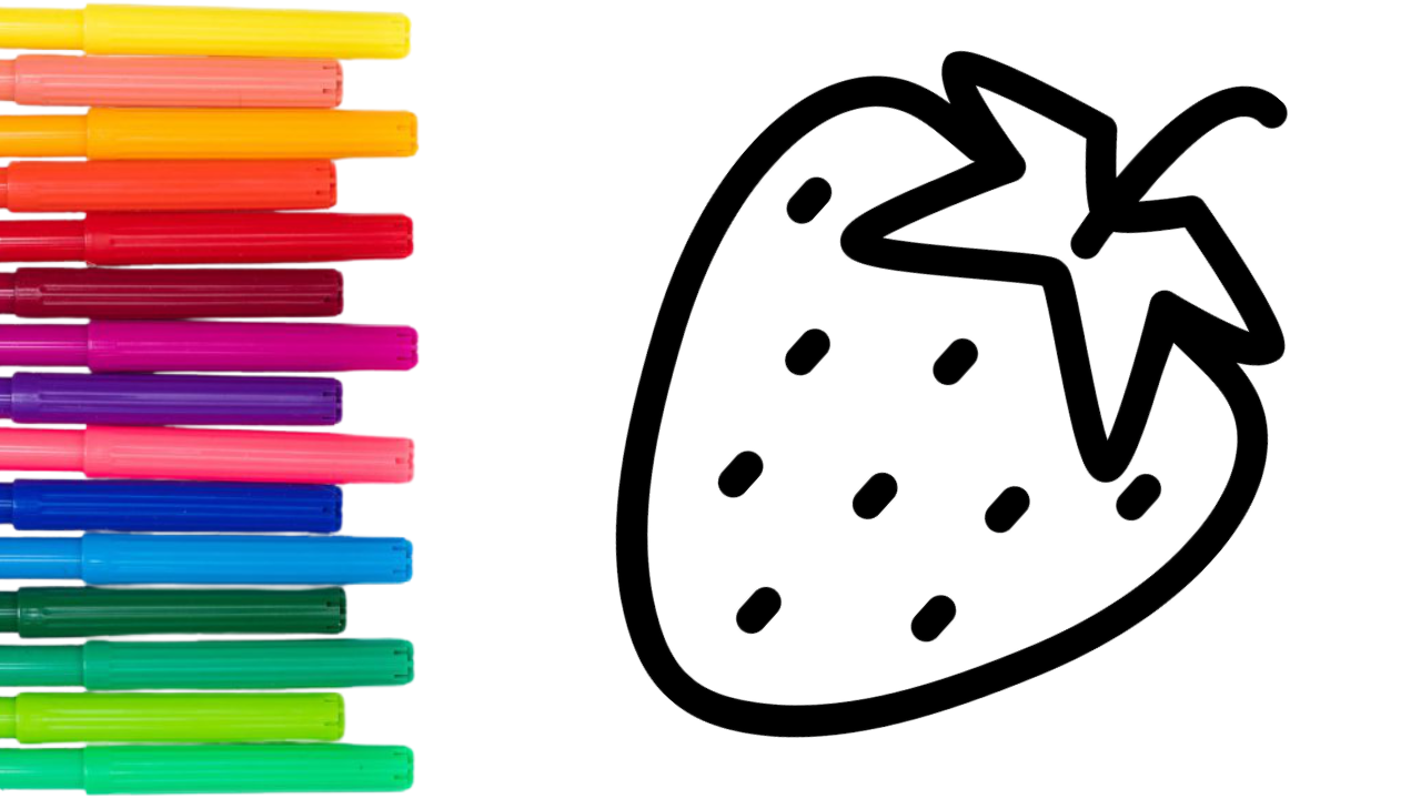 Рисуем клубнику. Идея для рисования с детьми