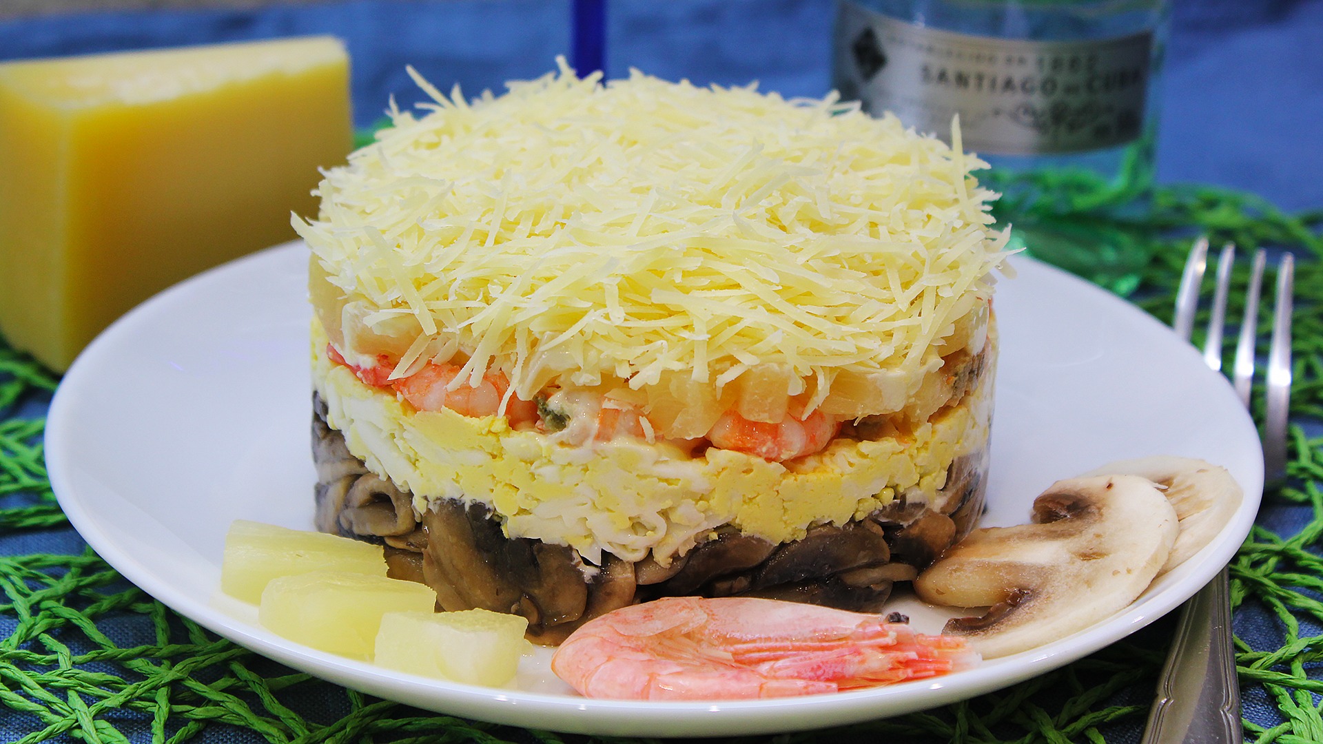 Салат нежность с креветками