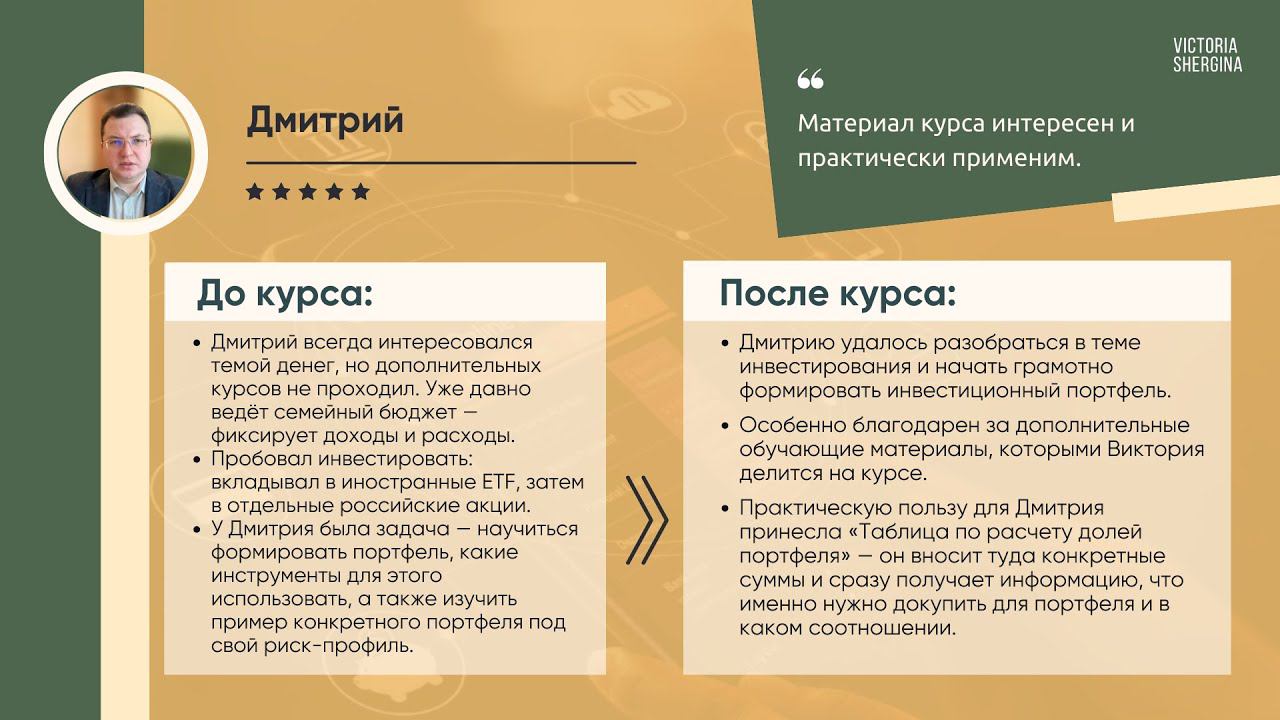 Дмитрий: как формировать портфель под свой риск-профиль