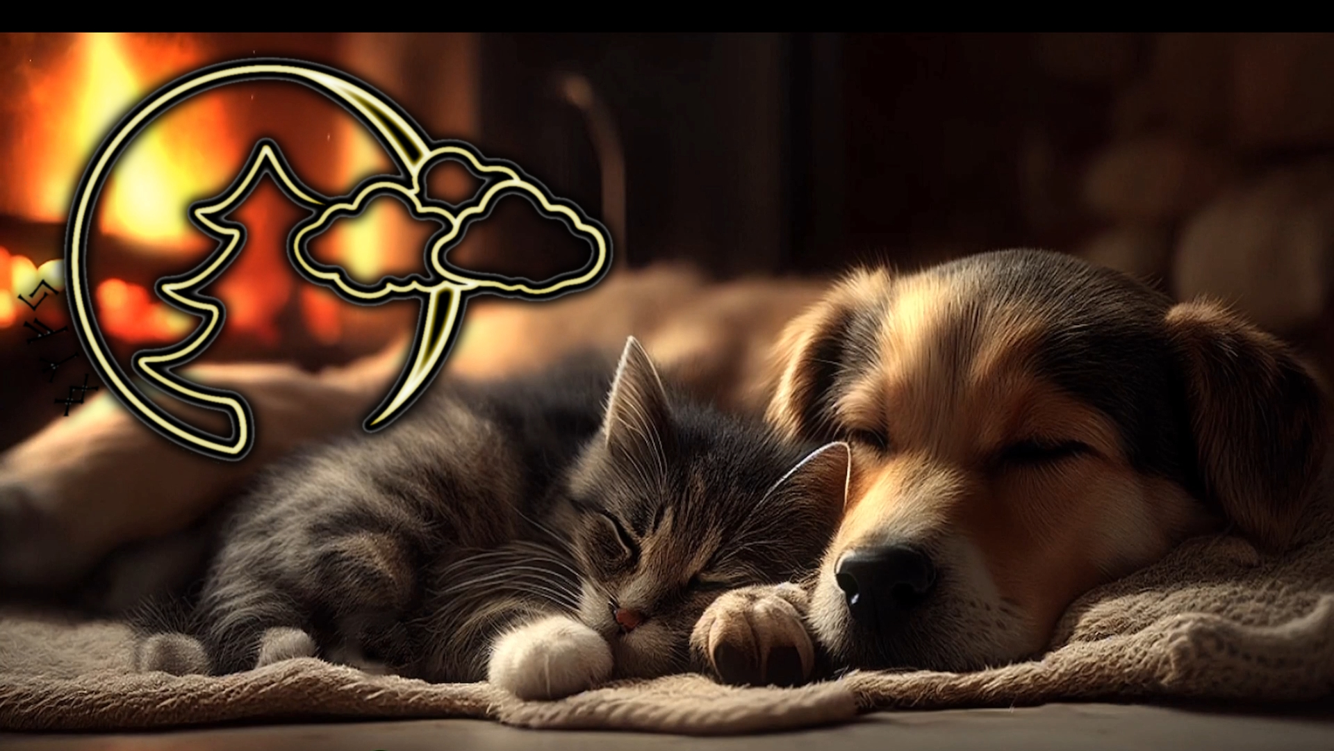 Релакс, Исцеляющее Мурлыканье для сна, Мурлыканье кошки у камина A purring cat next to the fireplace