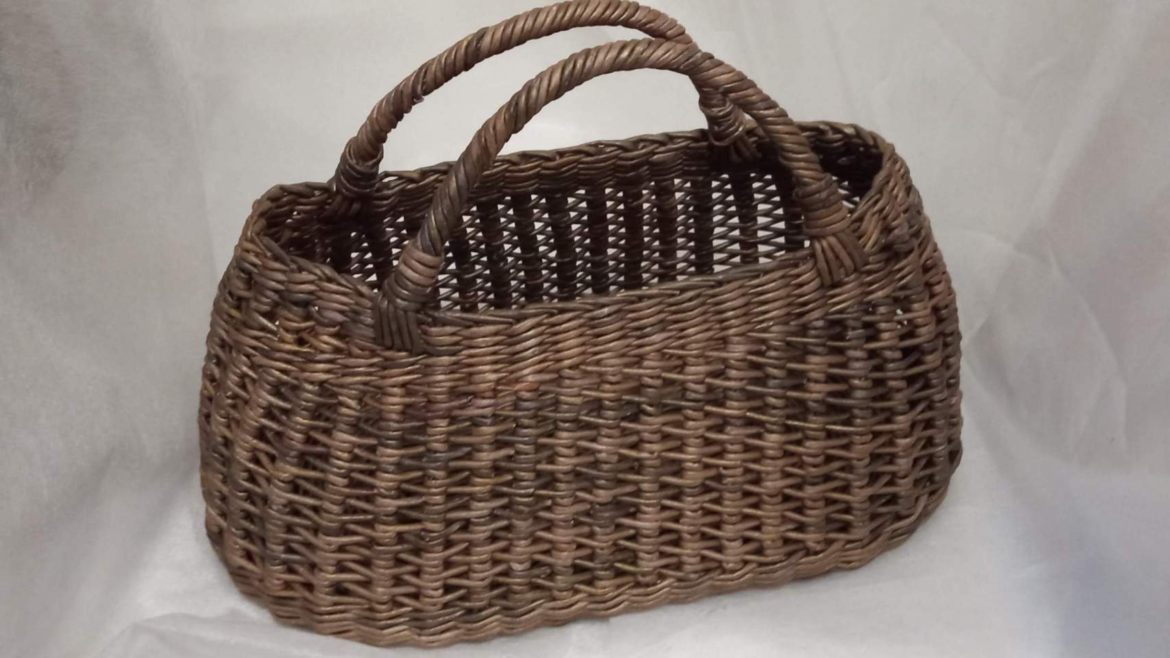 МК. Ажурная Овальная корзина из бумажной лозы. Часть2. #42(2)