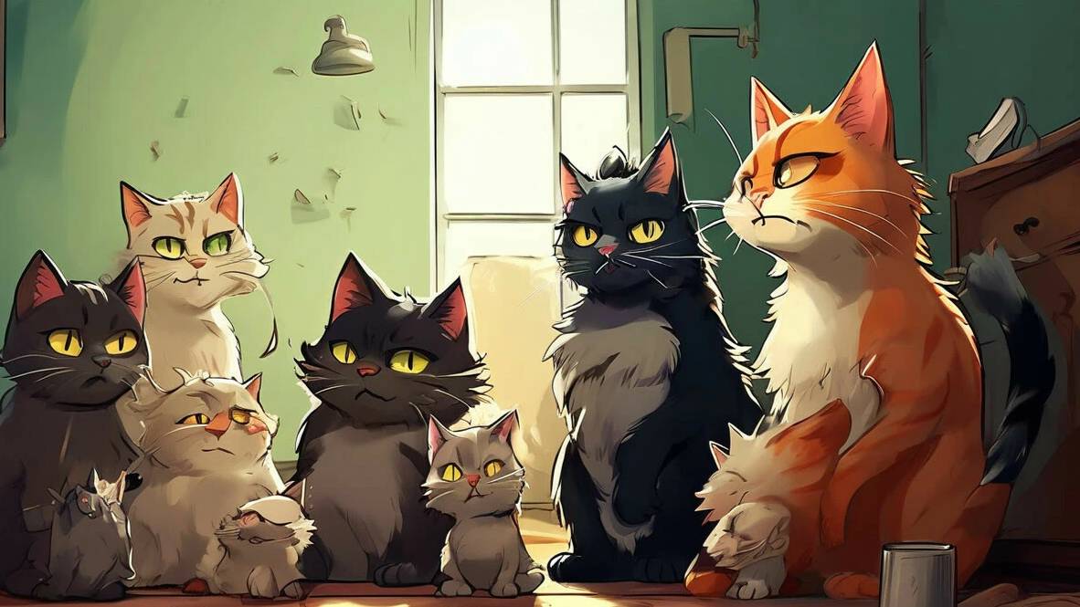 Смешные  животные/ Коты и ёлка