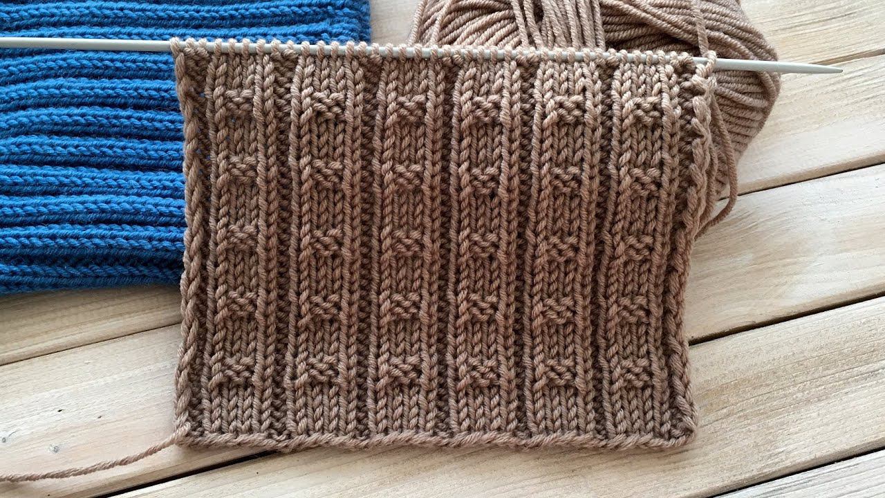Простой узор спицами на основе резинки