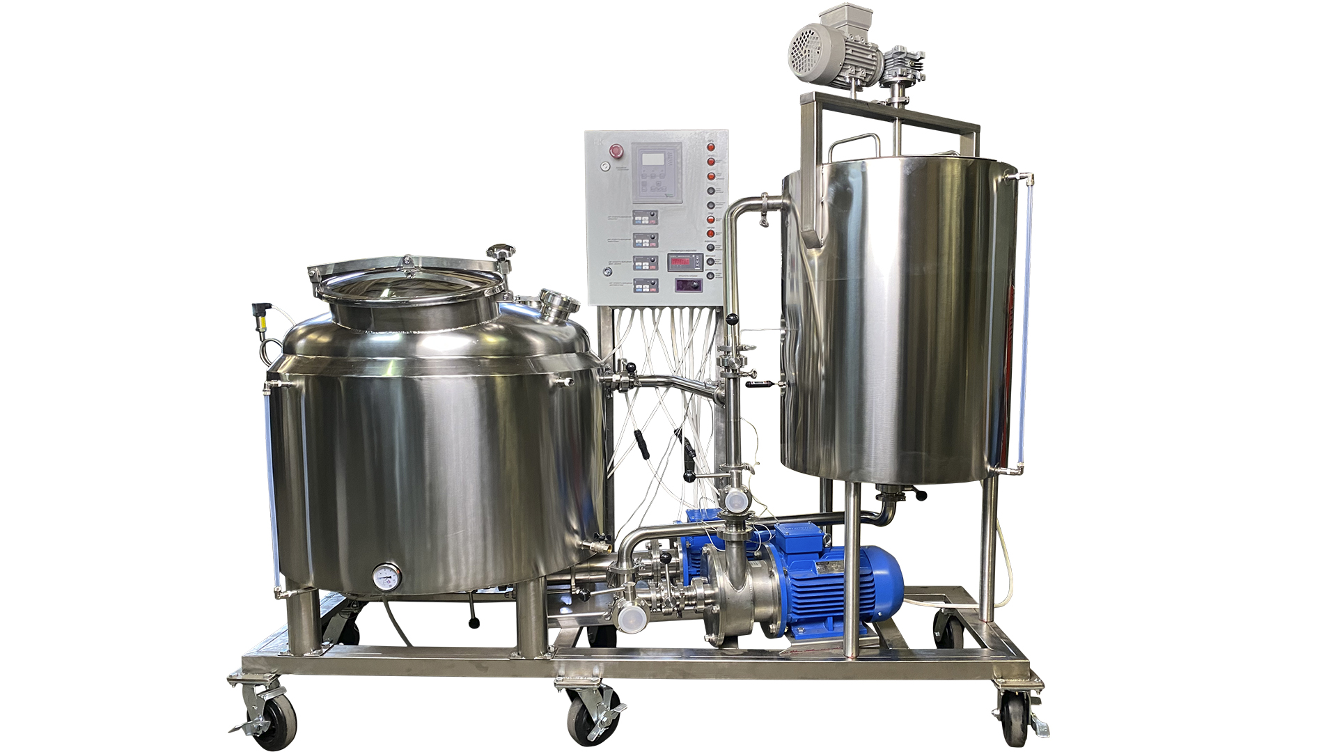 Вакуумный реактор с линейным гомогенизатором, роторным насосом и жиротопкой