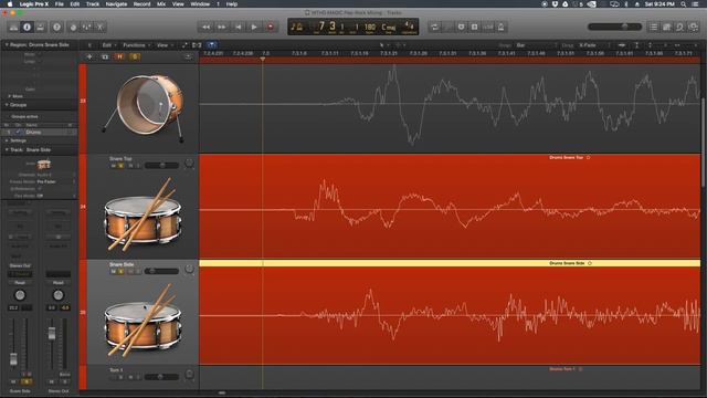 Logic Pro X - Pop/Rock Mixing - PART 2 - Fixing Phase Issues in the Drums