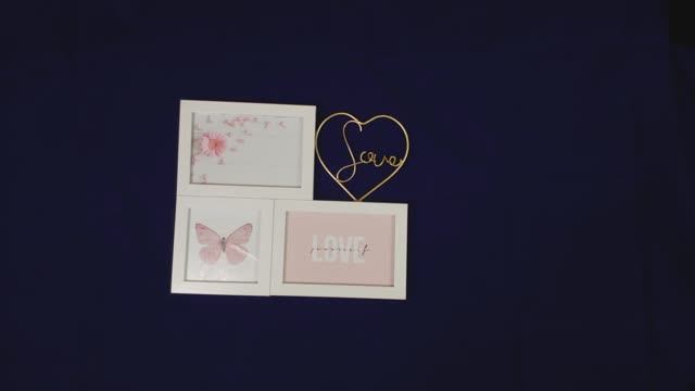 Мультирамка Love два фото 10х15 и 1 фото 10х10, Platinum BB-7041, мдф, цвет белый.