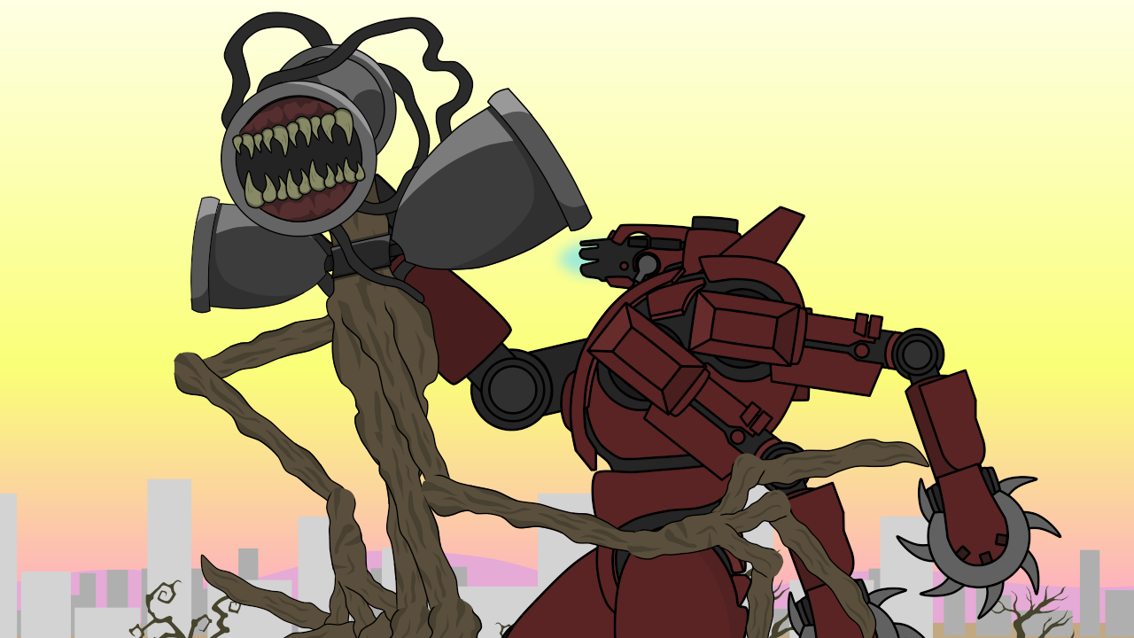 Битва Егеря Багровый Тайфун против Сиреноголового