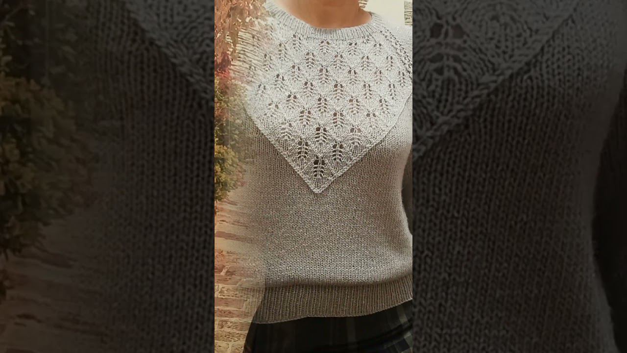 Кофточка "Праздничная" регланом сверху. #вязаниеспицами #кофточкаспицами #круглаякокеткаспицами