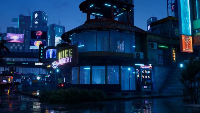 Cyberpunk Night City Walk ｜ Rainy Calm Nighttime Ambience ｜ Sleep Focus Chill Relax - Synthwave Mix